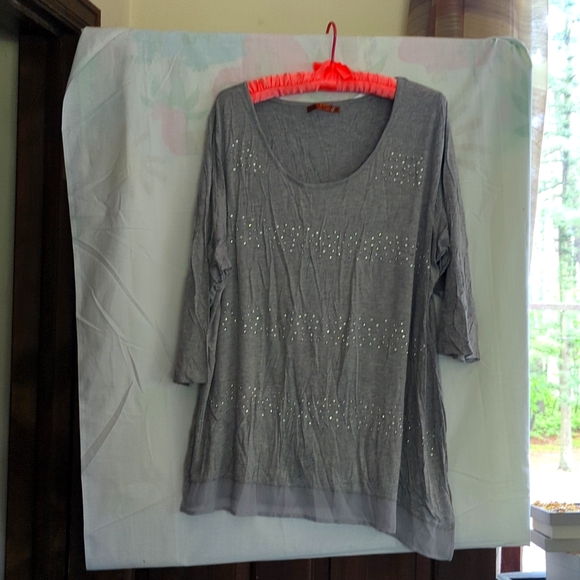 Belldini | Tops | Stretchy Tunic With Silver Stud Trim | Poshmark